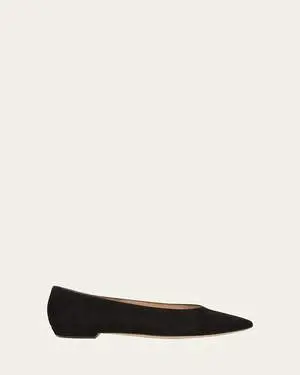 GIANVITO ROSSI Suede Ballerina Flats