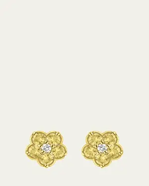 Paul Morelli 18k Yellow Mini Wild Child Stud Earrings With Diamonds And Sapphires - Gold