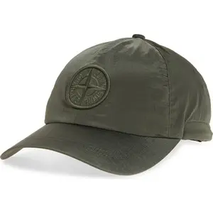 Stone Island Logo Embroidered Baseball Cap - Musk