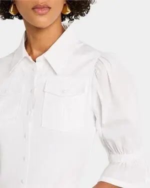 Cinq À Sept Lyric Puff-sleeve Top - White