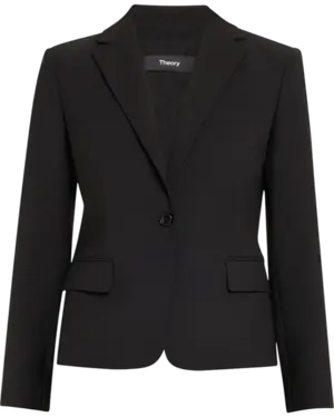 Theory Slim Fit One-button Jacket - Black