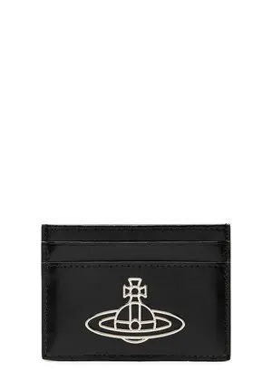 VIVIENNE WESTWOOD Orb Leather Card Holder - Black