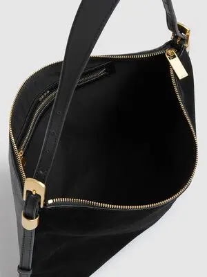 REISS Vada Suede And Leather Shoulder Bag