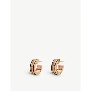 BVLGARI B.zero1 18ct Rose-gold And Ceramic Hoop Earrings - Rose Gold
