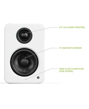KANTO Yu2 Powered Desktop Speakers Pair - Matte White