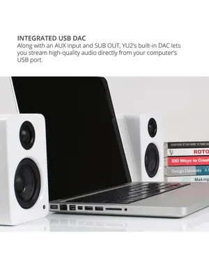 KANTO Yu2 Powered Desktop Speakers Pair - Matte White