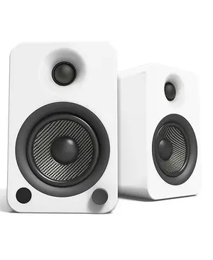 KANTO Yu4 Powered Bookshelf Speakers With Built-in Bluetooth Pair - Matte White