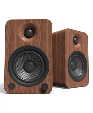 KANTO Yu4 Powered Bookshelf Speakers With Built-in Bluetooth Pair - Walnut