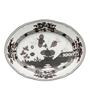 GINORI 1735 Antico Doccia Oval Flat Platter - Gray