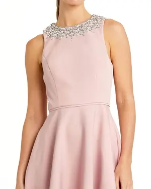 Mac Duggal Crepe Embellished High-low Gown - Blush