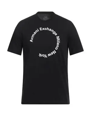 Armani Exchange Man T-shirt Orange Size S Cotton Black