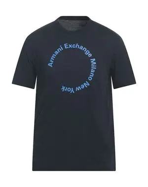 Armani Exchange Man T-shirt Orange Size S Cotton Blue