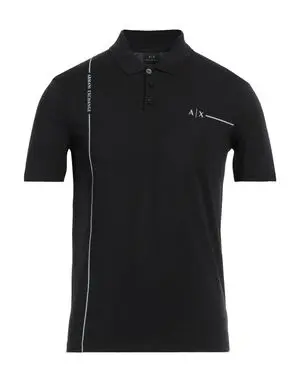 Armani Exchange Polo Shirt Size Cotton, Elastane - Black