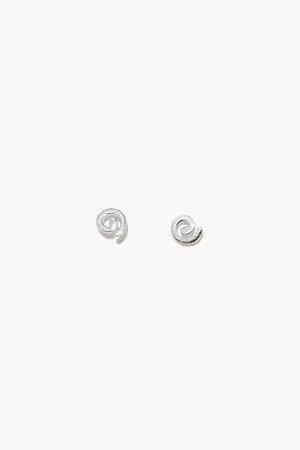 MUNS Espiral Swirl Stud Earrings - Silver