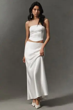 MARE MARE Satin Slip Skirt - White