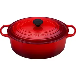 LE CREUSET Signature 8-quart Oval Enamel Cast Iron French/dutch Oven - Cerise