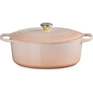 LE CREUSET Signature 8-quart Oval Enamel Cast Iron French/dutch Oven Peche