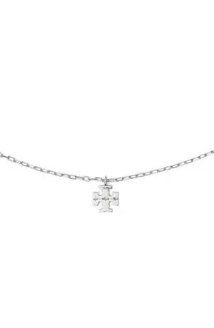Tory Burch Icon Pendant Necklace - Tory Silver