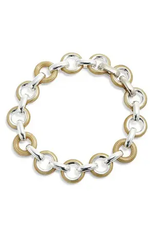 Tory Burch Donut Link Necklace - Light Silver / Multi