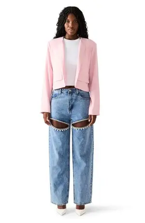 Steve Madden Serene Crop Blazer - Powder Pink