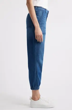Frank & Eileen Utility Denim Joggers - Blue With Light Wash
