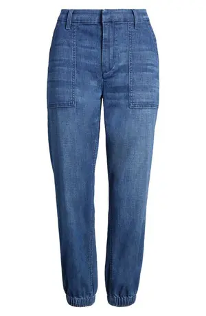 Frank & Eileen Utility Denim Joggers - Blue With Light Wash