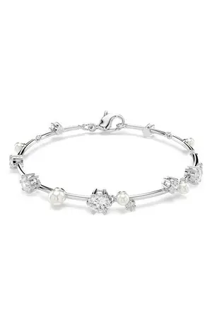 SWAROVSKI Constella Crystal & Faux Pearl Bracelet - White Gold