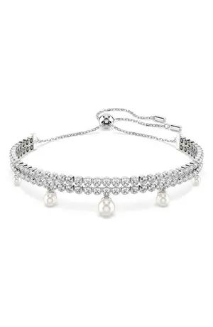 SWAROVSKI X Ariana Grande Cubic Zirconia & Faux Pearl Bracelet - White