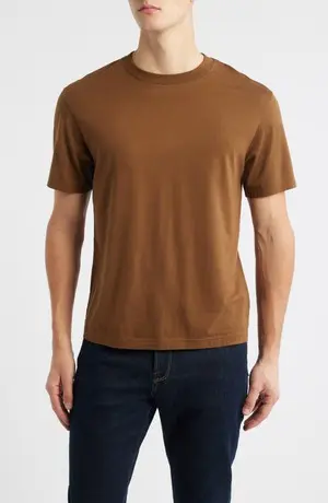 FRAME Short Sleeve Light Cotton Tee - Caramel
