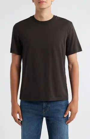 FRAME Short Sleeve Light Cotton Tee Dark Chocolate