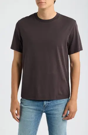 FRAME Short Sleeve Light Cotton Tee Deep Brown