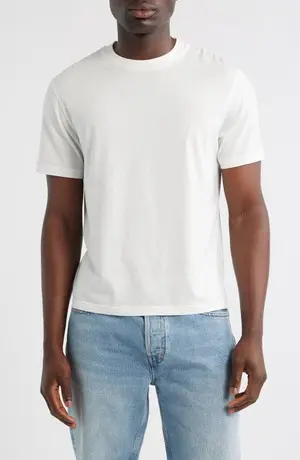 FRAME Short Sleeve Light Cotton Tee Off White