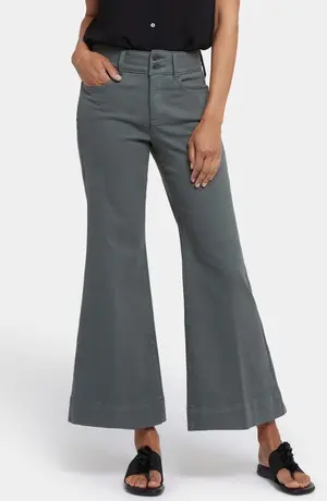 NYDJ Mia Cool Embrace® High Waist Palazzo Flare Jeans - Sage Leaf