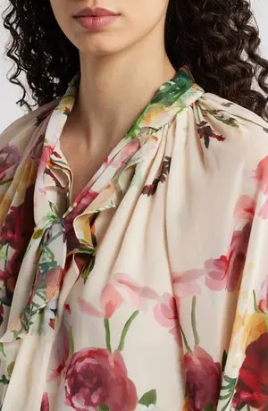 Kobi Halperin Galen Floral Tie-neck Top