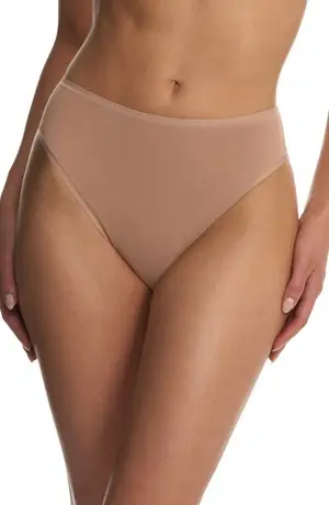 Natori Bliss Bare Cotton High Cut Briefs Buff