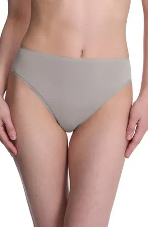Natori Bliss Bare Cotton High Cut Briefs Grey Sky