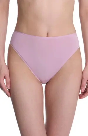 Natori Bliss Bare Cotton High Cut Briefs - Rose Mist