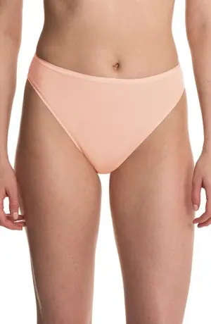 Natori Bliss Bare Cotton High Cut Briefs Seashell