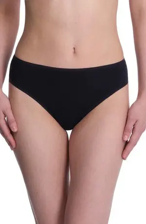 Natori Bliss Bare Stretch Cotton Thong Black