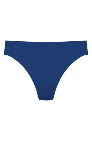 Natori Bliss Bare Stretch Cotton Thong - Dark Cobalt