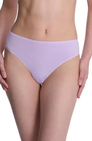 Natori Bliss Bare Stretch Cotton Thong Lilac Dream