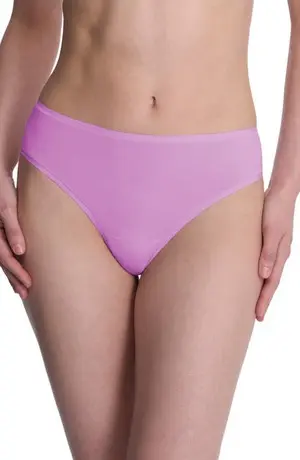 Natori Bliss Bare Stretch Cotton Thong Pale Pansy