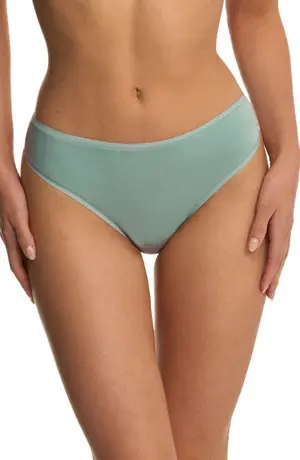 Natori Bliss Bare Stretch Cotton Thong Succulent