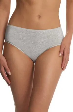 Natori Bliss Bare Cotton Hipster Briefs Light Grey Heather