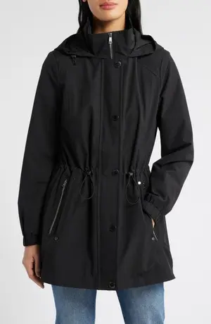 London Fog Hooded Jacket - Black