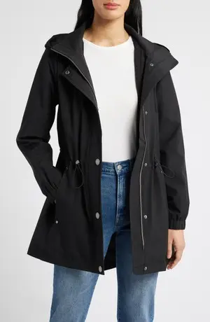 London Fog Hooded Jacket - Black