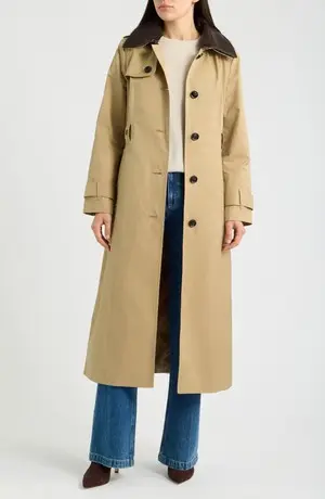 London Fog Double-breasted Trench Coat - Khaki