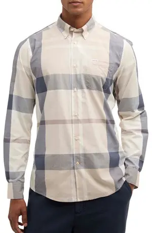 Barbour Harris Classic Fit Plaid Cotton Button-down Shirt - Oban Mist Tartan