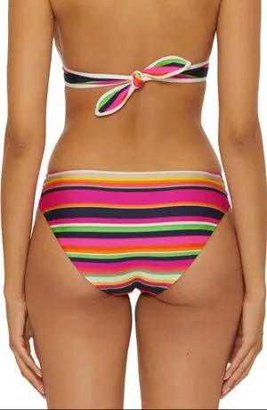 Trina Turk Stripe Hipster Bikini Bottom - Pink Multi