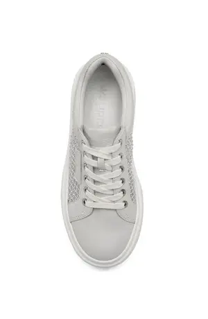 J/SLIDES NYC Aspendale Leather & Mesh Sneakers With Pearl Embellishments